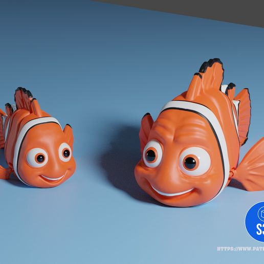 🐠 Nemo and Marlin Flexi Articulated fish wiggle pet・ STL File for 3D ...