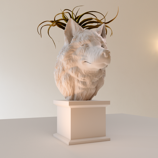 STL file wolf head bust planter pot flower vase stl 🐺 ・3D printable ...