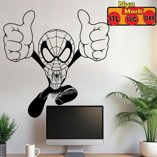🦸‍♂️ Spiderman Thumbs Up Pointing both hands svg, stl,dxf file・ STL ...