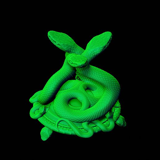 STL file Triple Snake Jewelery Stand 🐍 ・3D printer model to download・Cults