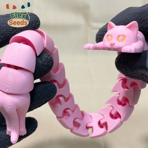 🐱 [Official Remix] Flexi Extra Size Cat (Print-in-place)・Free STL File ...