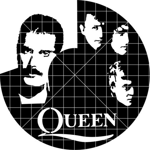 DXF file Queen band Freddie Mercury for laser cutting on vinyl record ...