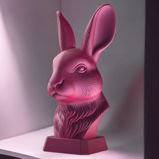 🐇 Minimalist Rabbit Bust Decorative 3D Printable Sculpture・ STL File ...