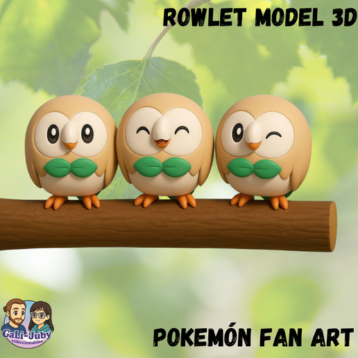 🐉 Rowlet pokemon art・ STL File for 3D printing・Cults