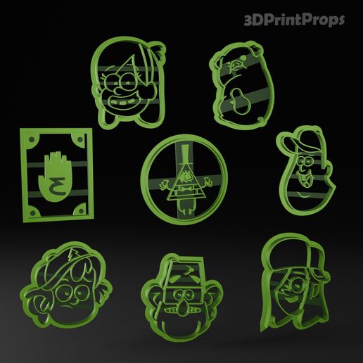 🍪 Gravity Falls Cookie Cutters : Bill Cipher, Mabel, Waddles, Wendy ...