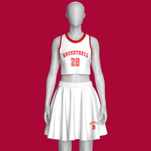 🏀 Girls Basketball Top With Skirt Outfit - 28 | Marvelous / Clo3d / obj ...