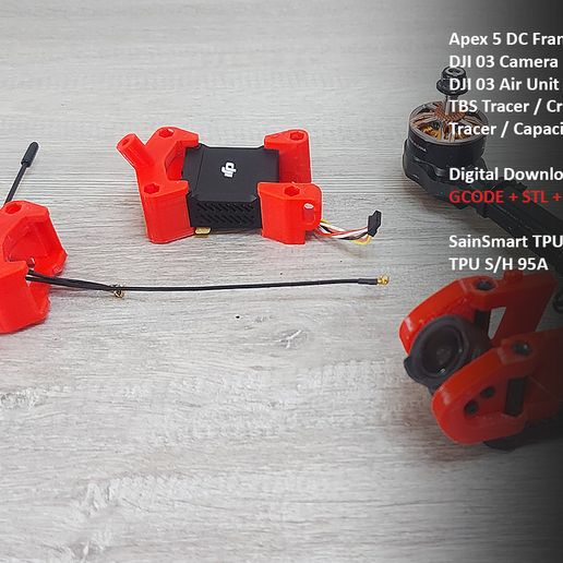 🖼️ Mr Steele Apex DC / 5 Frame Mounts DJI 03 Air Unit and NEW Camera 03 ...