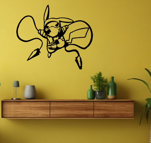 Archivo STL gratis ARTE MURAL - PİKACHU 🐉 ・Plan imprimible en 3D para ...