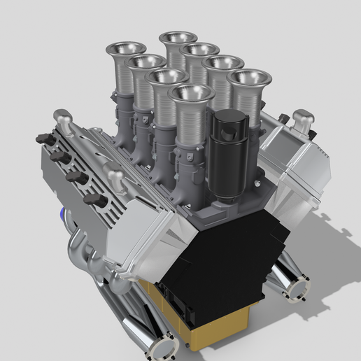 🏎️ Vintage HEMI Hilborn Stacked Injection version Engine・ STL File for ...