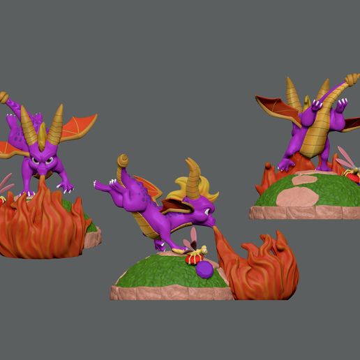 🦸 Spyro y Sparks・Archivo STL para Impresión 3D・Cults