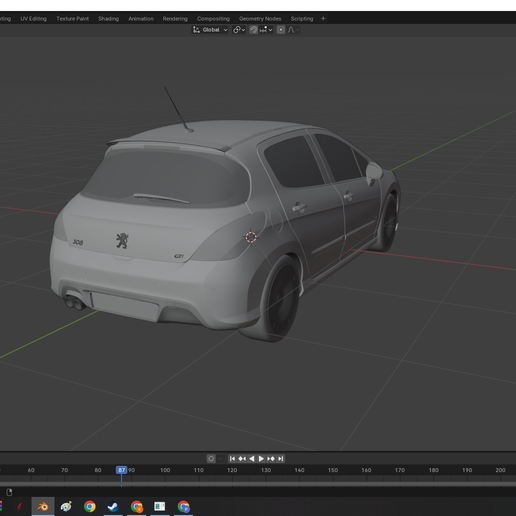 🚙 PEUGEOT 308 GTI・ OBJ File for 3D printing・Cults