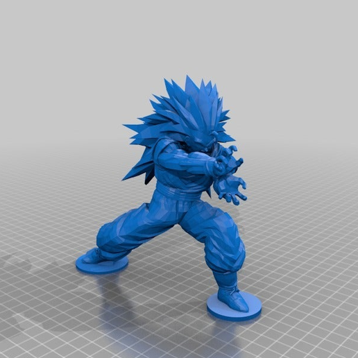 👾 SS3 Goku With Base Plate・Free STL File for ・Cults