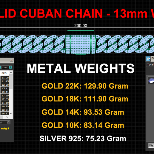 🔒 13mm Wide FULL LOCK BOX CUBAN Link Chain - SOLID 3D print model・ STL ...