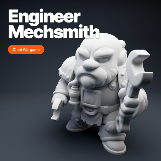 ♟ Engineer Mechsmith – Chibi Tech Support Miniature・ STL File for 3D ...