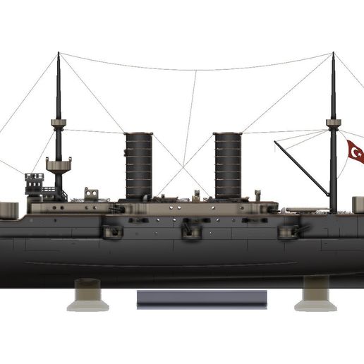 ⚽ Ottoman Ironclad Warship Abdülkadir・ STL File for 3D printing・Cults