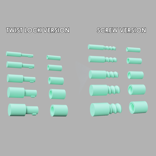 🧲 PVC Pipe Connectors with Twist Locks・ 3D File for 3D printing・Cults