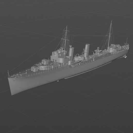 🚢 Modelo 3D del destructor británico Acasta・Archivo OBJ para Impresión ...