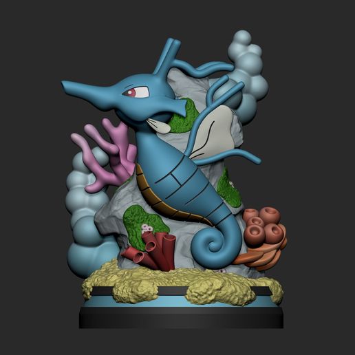 🐉 Pokemon - Horsea, Seadra and Kingdra Figure・ STL File for 3D printing ...