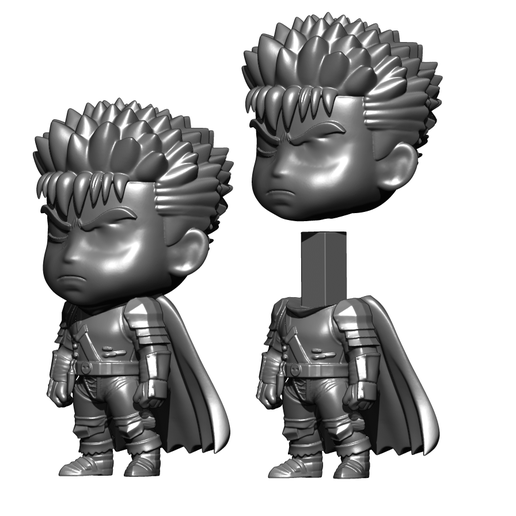 🎨 CHIBI GUTS BERSERK – STL Fan Art Model・ STL File for 3D printing・Cults