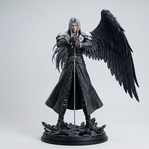 👼 Sephiroth Angel Wing STL - Dark Fantasy Samurai Statue - Resin 3D ...