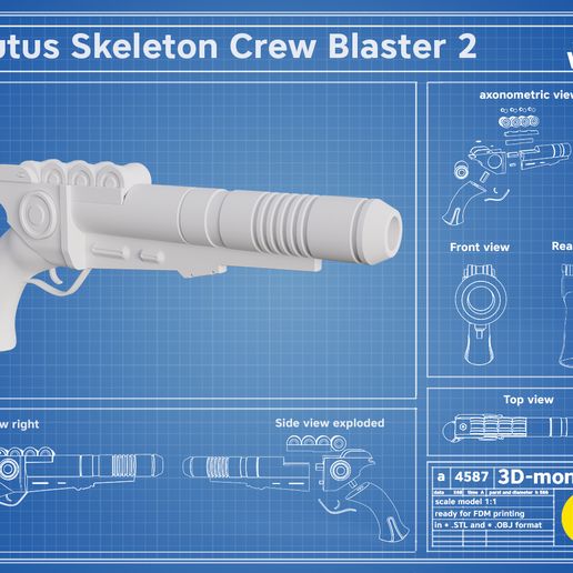 💀 Brutus Skeleton Crew Blasters・ 3D File for 3D printing・Cults