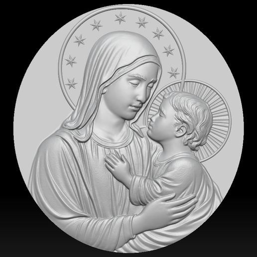 👶 Mary with Baby Jesus Pendant 3D print model・ STL File for 3D printing ...