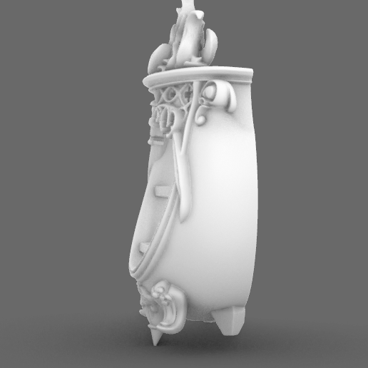 Gothic Cauldron Wall Shelf STL – Sacred Flaming Heart Niche – Dark ...