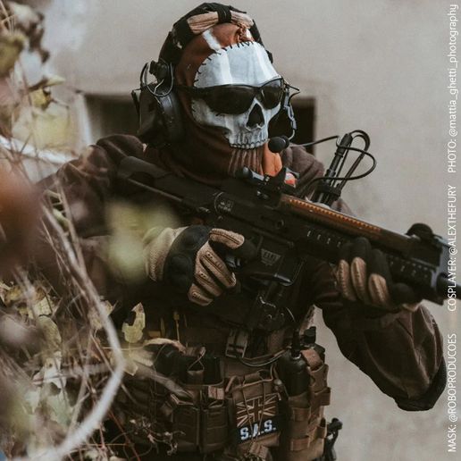 👻 GHOST MASK MW2 SIMON RILEY - CALL OF DUTY - MODERN WARFARE - 3 ...