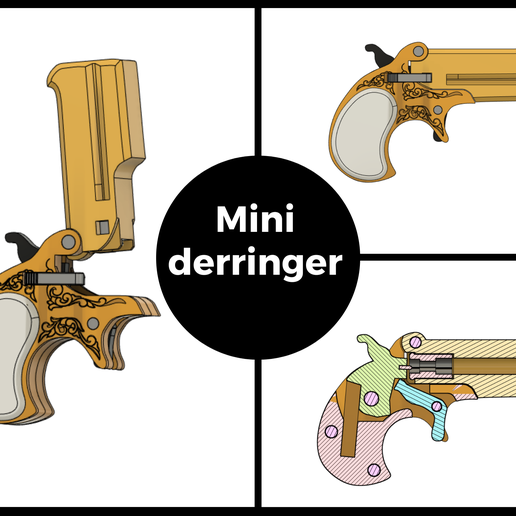 🧢 Mini Derringer - Cap gun | airsoft gun・ STL File for ・Cults