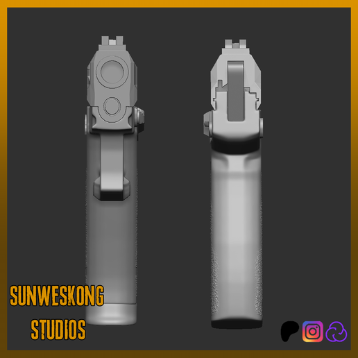 🔫 Residual Evil 2 Remake MUP Pistol For Action Figures・ STL File for 3D ...