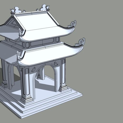 🎨 Classic Facade 010 - Chinese Facade・ STL File for ・Cults
