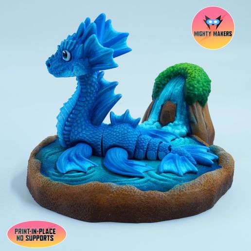 🚰 PRINT IN PLACE FLEXI WATER DRAGON ARTICULATED・ STL File for 3D ...