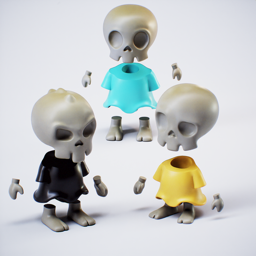 💀 Skull Calavera Brothers Pack x 3 print by parts and colors - Hermanos ...