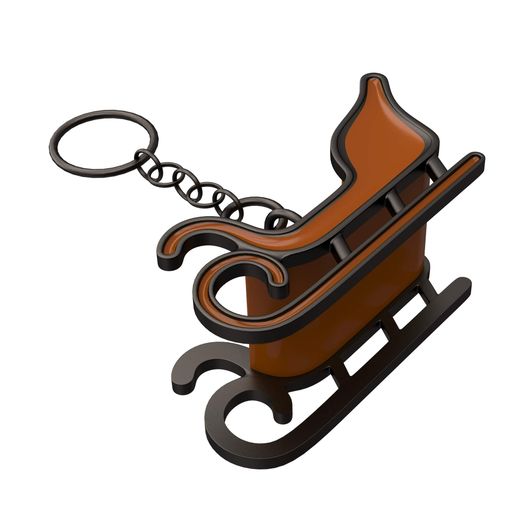 🎅 Santa Sleigh 3D Print Keychain Collection. Print-in-place with 3MF ...