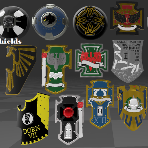 ⚔ Custom1/18 Shields - 14 Total・Free 3D File for ・Cults