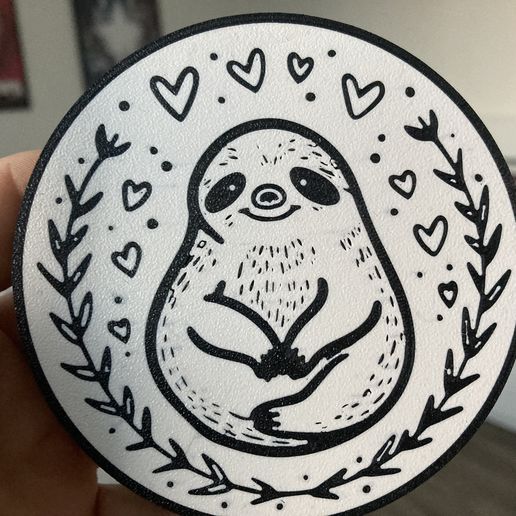 STL file Sloth coaster 🦥 (3MF)・3D print object to download・Cults