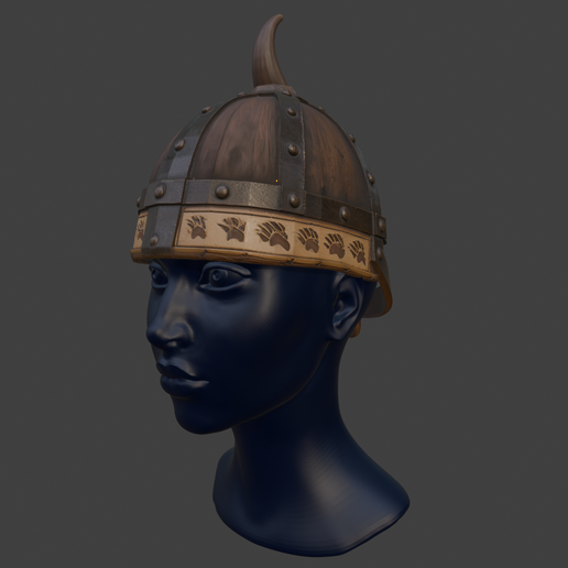 🛡️ Baltic Wooden Bone Helm・ STL File for 3D printing・Cults