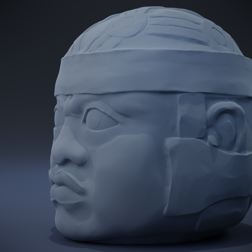 🪦 Olmec Head・ STL File for ・Cults