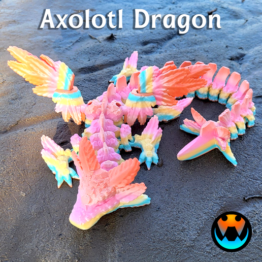 🦎 Axolotl Dragon・ 3D File for 3D printing・Cults