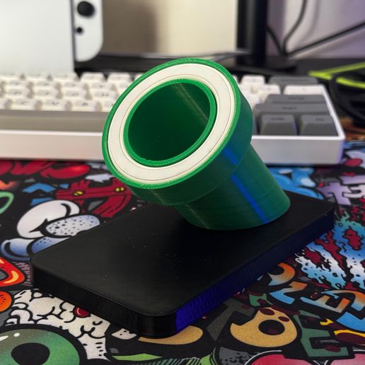 🧲 Magnetic Mario Pipe Phone Stand・Free STL File for 3D printing・Cults