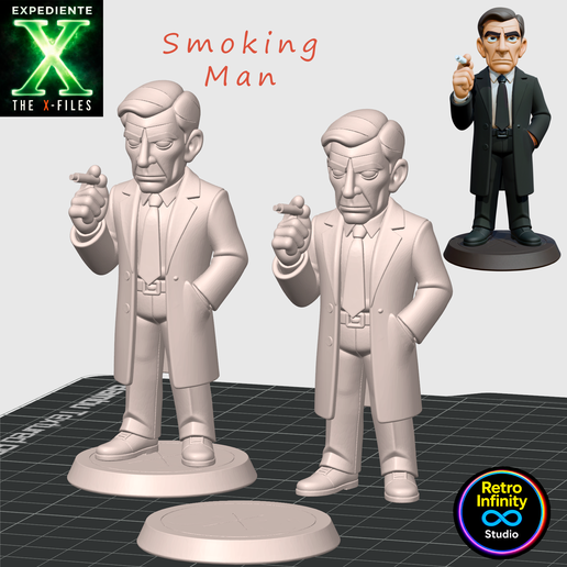 🚬 Smoking Man - The X-Files 3D Collectible Figure (90mm) | Retro ...