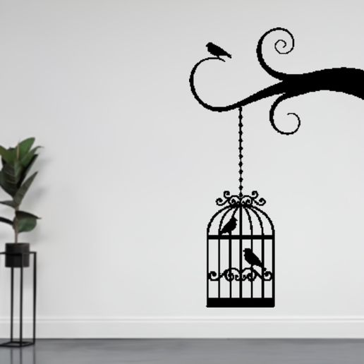 STL file CAGED BIRDS - WALL DECORATION 🎨 ・3D printing model to download ...