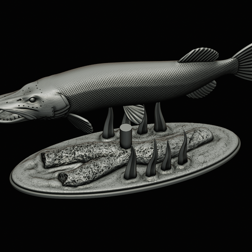 🐠 fish NORTHERN PIKE (ESOX LUCIUS) in motion 2 natural base detailed ...