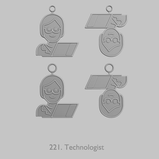 🧑‍💼 Character Icon Pendants – General Professions・ 3D File for 3D ...