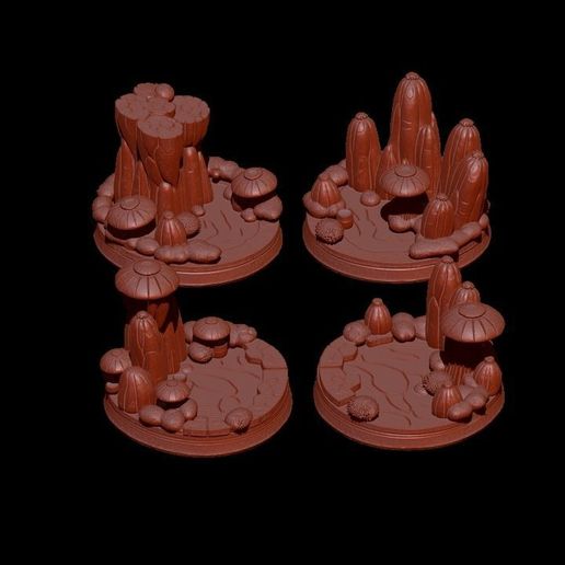 🎲 mushroom-spire-cavern-scenic-base-set-40mm-3d-printable-diorama ...