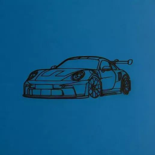 👤 Porsche 911 GT3 RS 3D Printed Silhouette Wall Art・ STL 3D baskı için ...