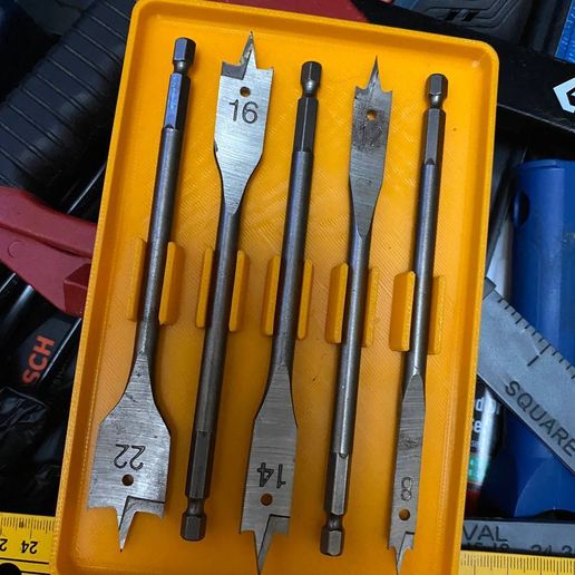 Free STL file Flat Wood Bits organizer (Feather drill bits) 🪵 ・3D ...