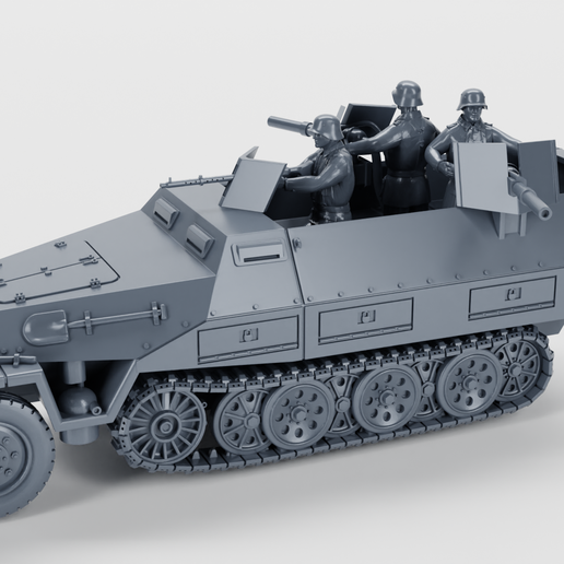 🇩🇪 Half-track Sd.Kfz.251/16 Ausf.D Flammpanzerwagen + Crewmen (Germany ...