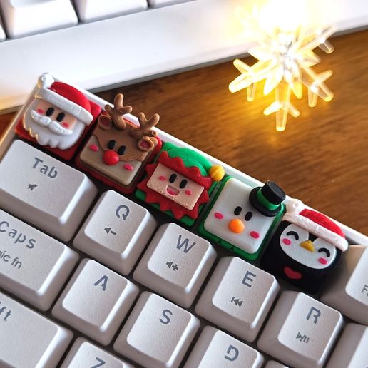 3MF file Christmas keycaps multicolor - mechanical keyboard 🎄 ・Model to ...