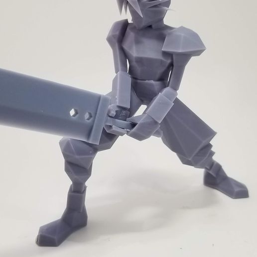 ☁️ Low Poly Cloud Strife・ OBJ File for 3D printing・Cults